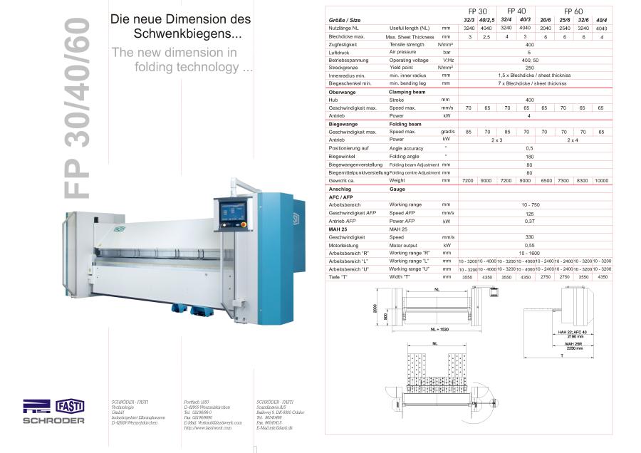 11 Ga x 10' Schroder Fasti Electro Servo CNC Folder | Gladwin Machinery