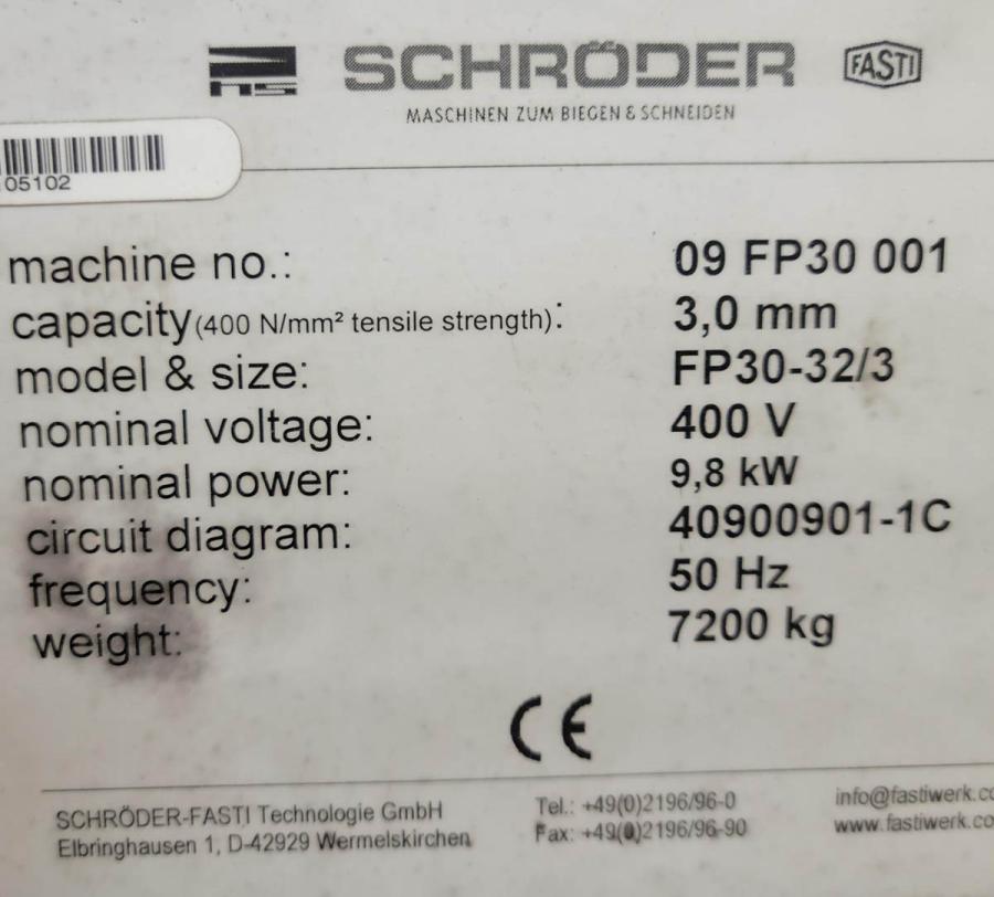 11 Ga x 10' Schroder Fasti Electro Servo CNC Folder | Gladwin Machinery
