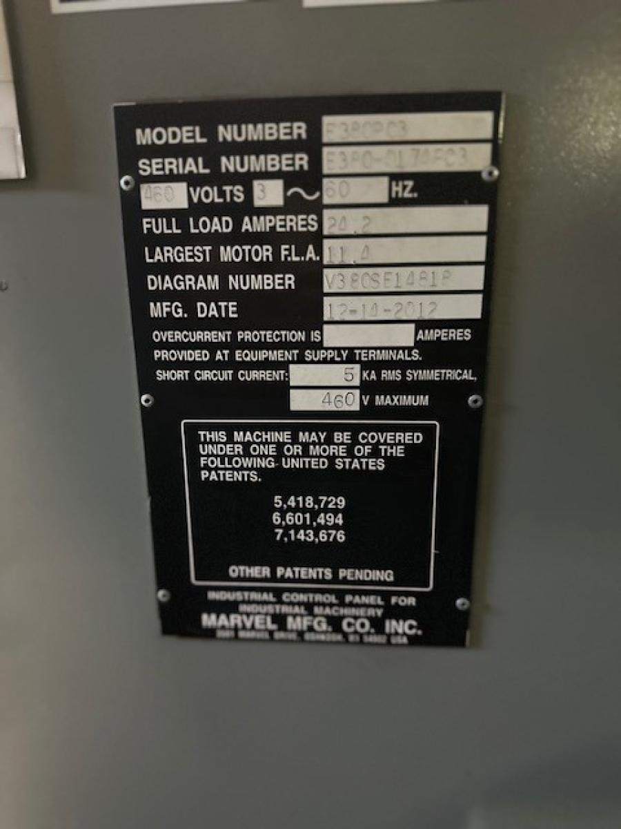 14.5" X 20" AMADA MARVEL E380-PC3 Vertical Saw | Gladwin Machinery